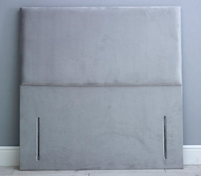 6ft 54inch White Plush Velvet Floorstanding Plain Headboard