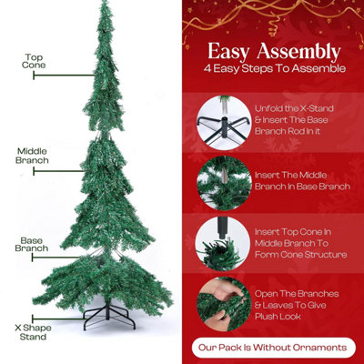 6ft Christmas Tree 700 Tips Lush Xmas Tree Premium PVC Realistic ...