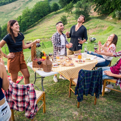 6ft Folding Table Trestle Camping Party Picnic BBQ Market Stall Garden ...