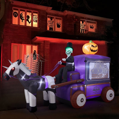 6ft Halloween Inflatables Outdoor Decorations,Grim Reaper Driving Skull ...