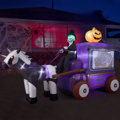 6ft Halloween Inflatables Outdoor Decorations,Grim Reaper Driving Skull ...