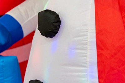 6ft Inflatable Hand Waving Snowman with North Pole Sign Board Pre Lit ...