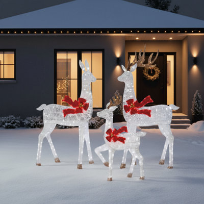 6ft Light Up Winter Reindeer Family LED Trio