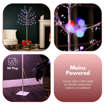 6ft Multi Coloured Christmas Twig Tree