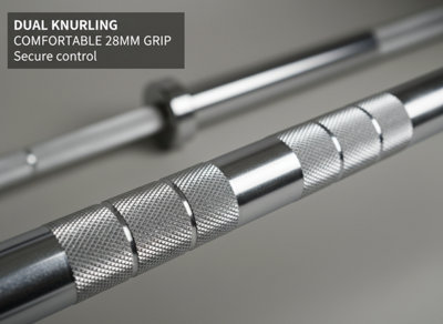 6ft Olympic Barbell Chrome Bar with Spring Collars 1.8m