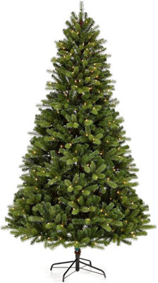 6ft Pre-lit Christmas tree with Metal Stand Artificial Xmas Tree