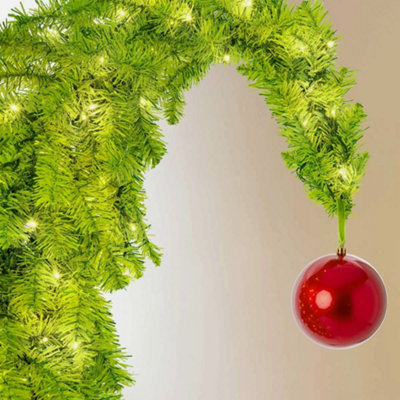 6ft Pre-Lit Grinch Style Lime Green Whimsical Christmas Tree with 150 ...