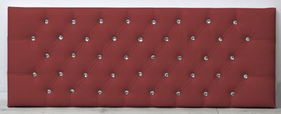 6FT Superking 26inch Red Faux Leather Chesterfield headboard | DIY at B&Q