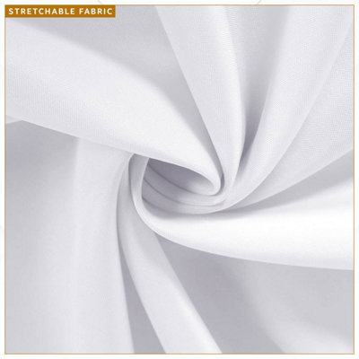 6ft Tight Fitted Tablecloth, Rectangle Spandex Patio Table Cover, White