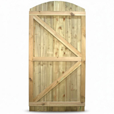 6ft x 4ft Arch Top Wooden Garden Gate Feather Edge Fully Framed Treated ...