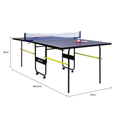 6ft9in 3/4 Junior Folding Table Tennis Table - Bats, Balls & Net