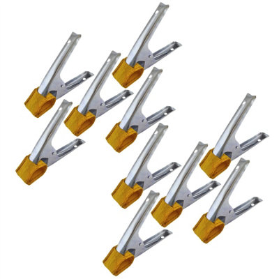 6in Metal Market Stall Clips Grips Holder Clasp & Protective Leather ...