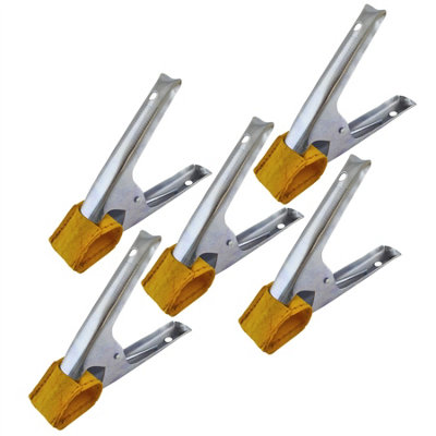 6in Metal Market Stall Clips Grips Holder Clasp With Protective Leather ...