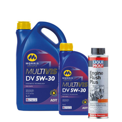 6L MORRIS 5w30 Fully Synthetic Engine Oil Multivis ADT DV + ENGINE ...
