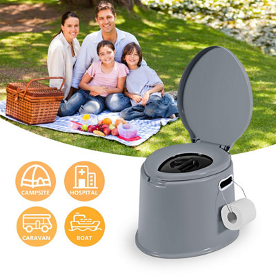 6L PORTABLE CAMPING TOILET COMPACT POTTY LOO CARAVAN PICNIC FISHING ...