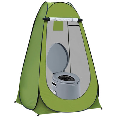 6L Portable Camping Toilet with Privacy Pop-Up Tent Outdoor Potty for ...