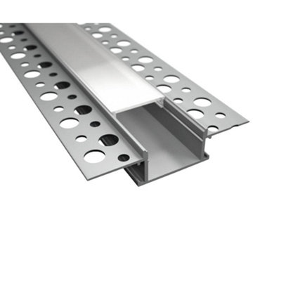 6M Plaster-In Aluminium LED Profile Kit for 12mm LED Strip Lights Flush ...