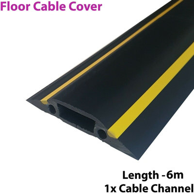 6m x 83mm Heavy Duty Rubber Floor Cable Cover Protector Conduit Tunnel ...