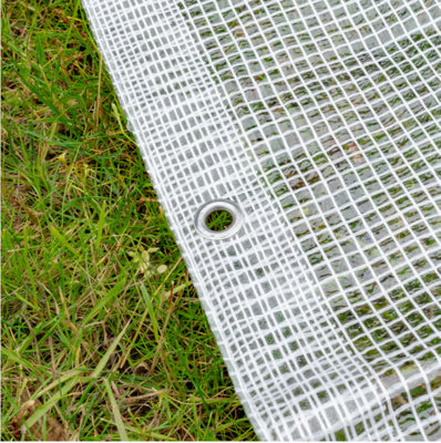 6m x 8m Clear XL-Grade Tarpaulin with 10 x 4" Bungee Balls (Black)