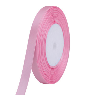 6mm Baby Pink Double Sided Satin Polyester Ribbon Roll, 25 metres