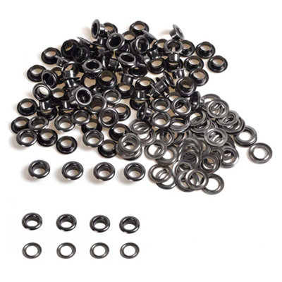 Shop 6mm Brass Eyelets with Washers, Rust-Proof Grommets, Gunmetal - 100pcs