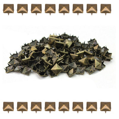 6mm Bronze Pyramid Shaped Nail Head Studs Rivet - Pack of 50