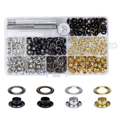 6mm Eyelets with Hand Tools, 100pcs Grommets Eyelets, 4 Colours