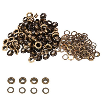 6mm Eyelets with Washers, Bronze - 100pcs