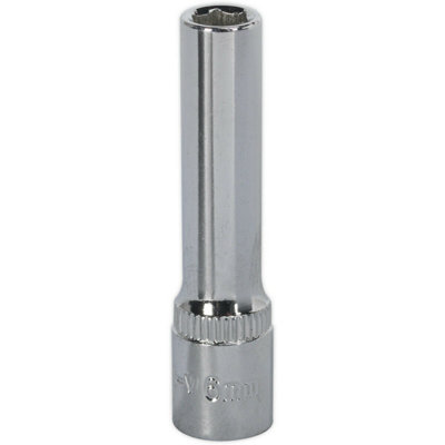 6mm Forged Steel DEEP Drive Socket - 1/4" Square Drive Polished Chrome ...