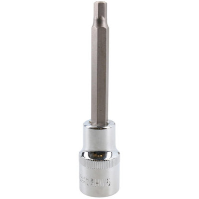 6mm Hex Allen Key Long Bit Internal Socket Metric 1/2" Drive 100mm ...