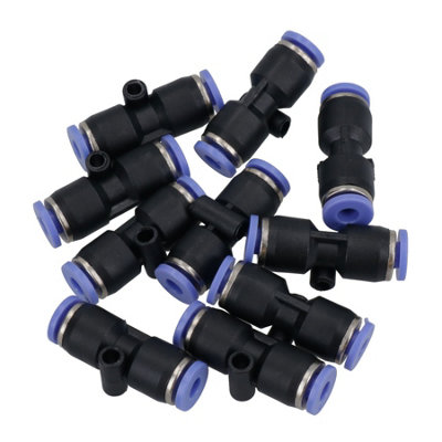 6mm (OD) Pneumatic Air Straight Hose Pipe Tube Inline Push Connector ...