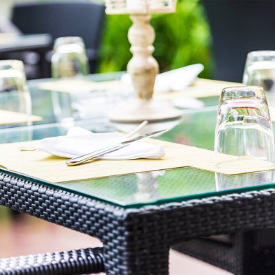 6mm Rectangle Clear Toughened Glass Table Top | DIY at B&Q