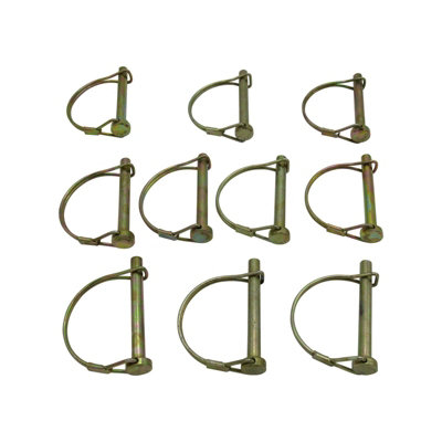 6MM Shaft Locking Pins x10 (60MM Round Retaining Wire Lock Trailer Clips)