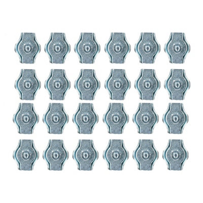 6mm Simplex Wire Rope / Cable Clamp Grips 24 PACK Zinc Plated