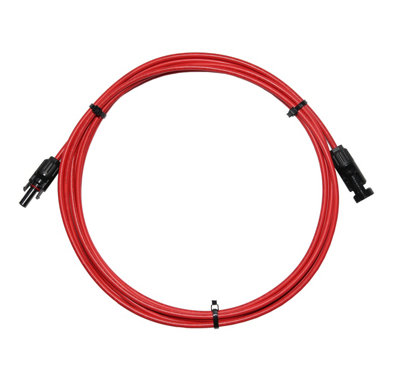 6mm Solar PV Cable with Waterproof Solar Connectors Red 1m