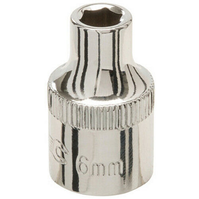 6mm Steel Socket 3/8" Inch Drive Hex Metric | DIY at B&Q