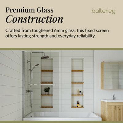 6mm Toughened Safety Glass Reversible Hinged Straight Shower Bath ...