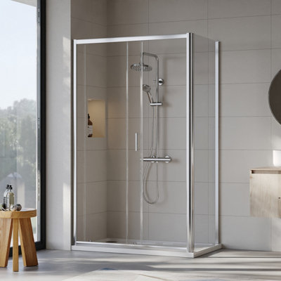 6mm Toughened Safety Glass Sliding Shower Door, Side Panel and Shower ...