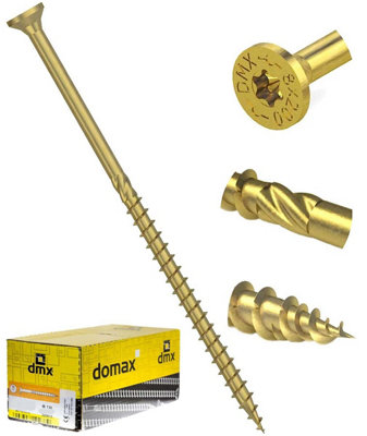 6MM X 120MM (PACK OF 100) YELLOW HARDENED COUNTERSUNK HEAD TORX WOOD ...