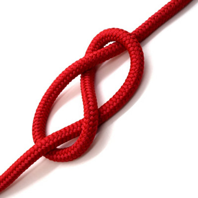 6mm x 20 metres / 65.6 ft of Red Polypropylene Rope, Solid Braided Poly ...