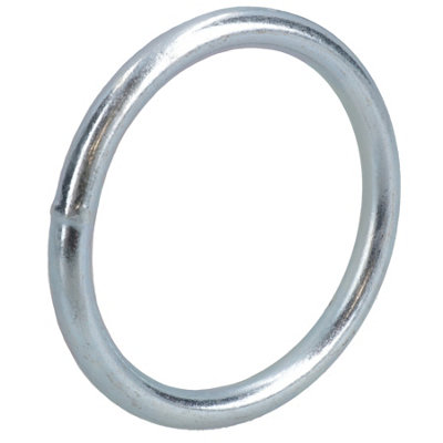 6mm x 50mm Steel Round O Rings Welded Zinc Plated DK37