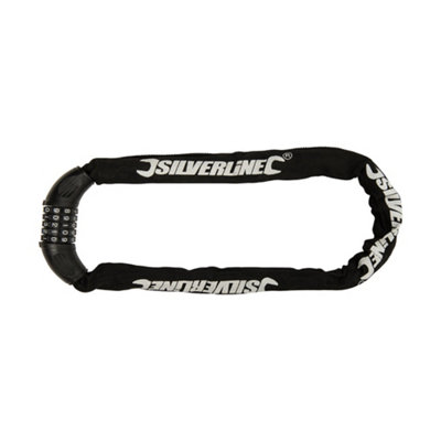 6mm x 900mm 5 Digit Bike Chain Lock Hardened Steel & Sleeve Bicycle Padlock