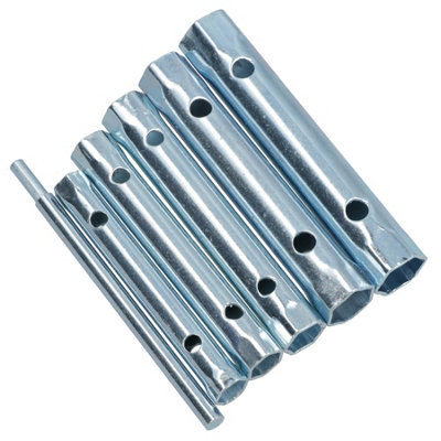 6pc Box Tubular Spanner Set 10-19mm Wrench Tool Garage Workshop Plumber