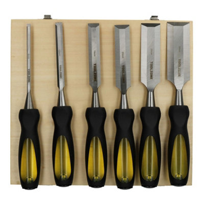 6pc Chisel Carving Wood Work Carpentry Chisels 6 - 38mm With Striking ...