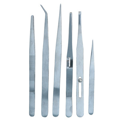 6pc Long Tweezer Set Self Locking Craft / Hobby Model Making Stamp