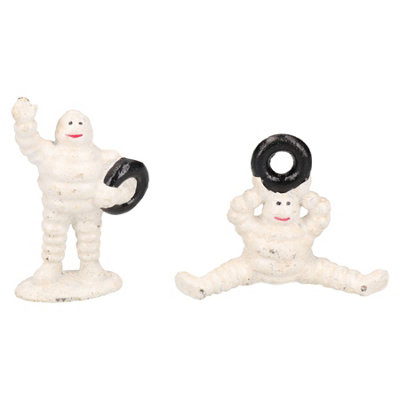 6pc Mini Michelin Men Man Mascot Bibendum Cast Iron Statue Figurines ...