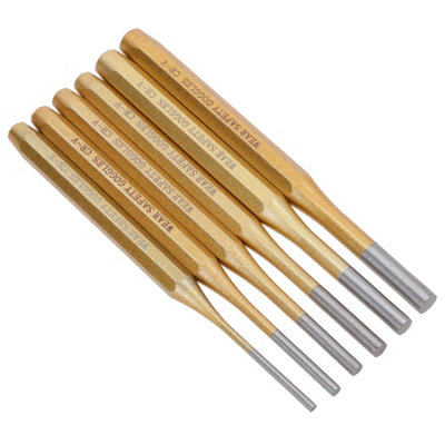 6pc Parallel Pin Punch 3 - 8mm Set 6in ( 150mm ) Chrome Vanadium