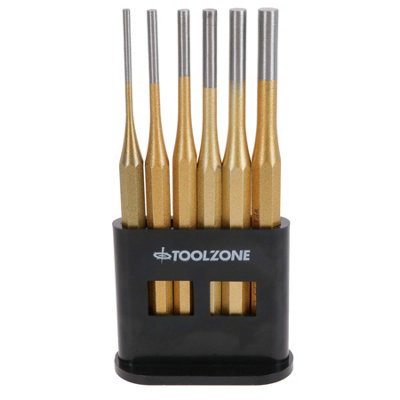 6pc Parallel Pin Punch 3 - 8mm Set 6in ( 150mm ) Chrome Vanadium