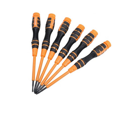 6pc Precision Screwdriver Set Slotted Phillips 2 - 3mm PH00 - PH1 ...