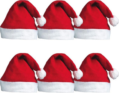 6pc Red Santa Hat Multipack Christmas Santa Hat Pack as Father ...